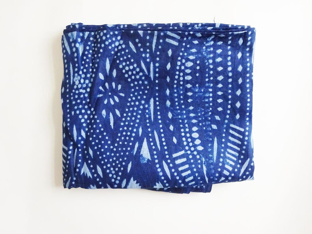 Batik Fabric, Starch Resist Dyeing Adire Fabric From Nigeria, Lndigo ...
