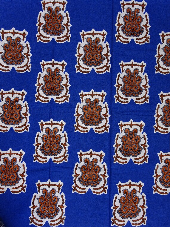 Blue white cotton African fabric African wax printed fabric | Etsy