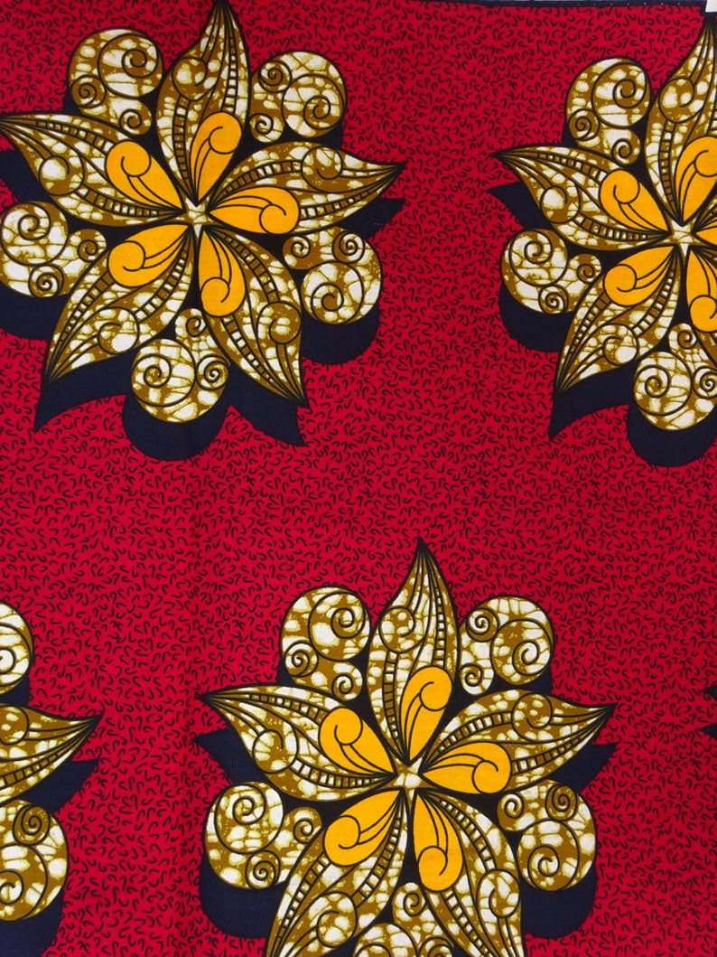 African print fabric by the yard Ankara fabric by the yard red | Etsy