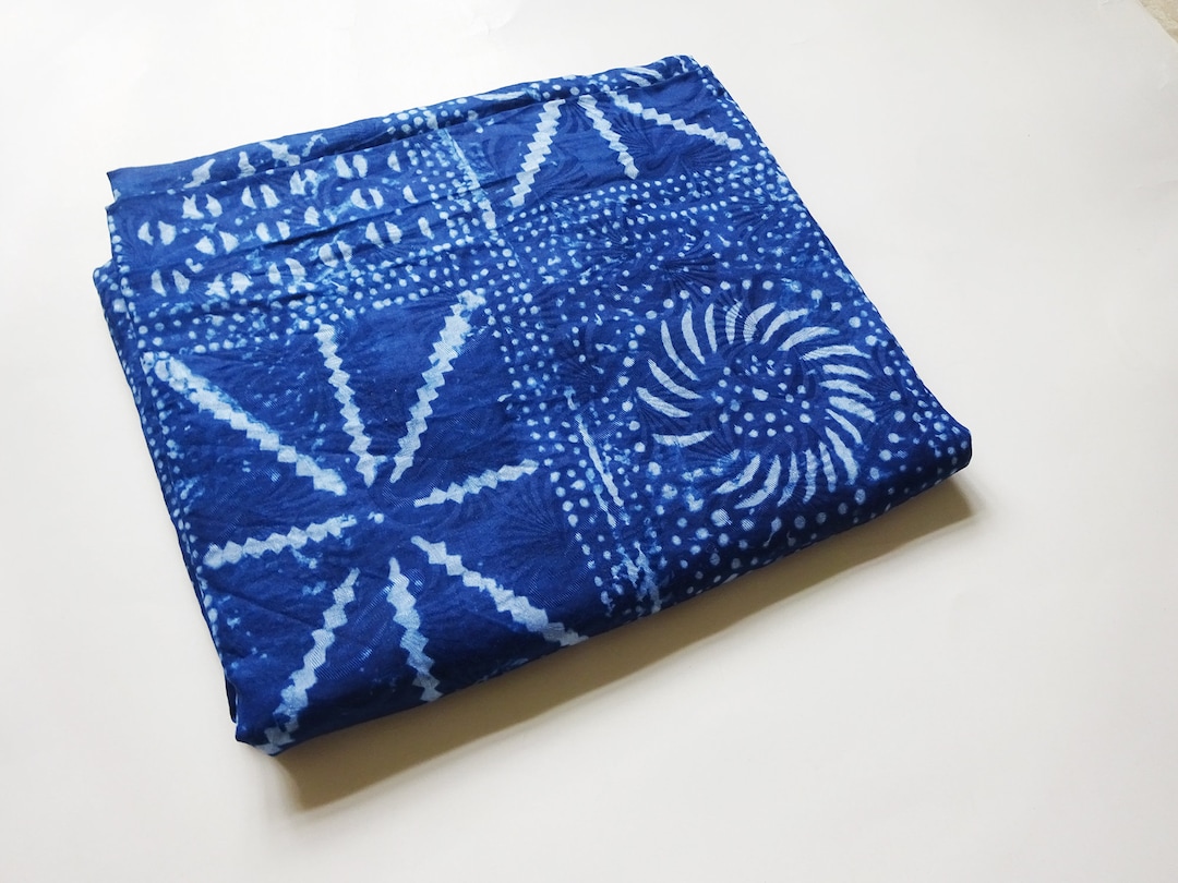 Batik Fabric, Cotton Adire From Nigeria, Lndigo Yoruba Batik Tie and ...