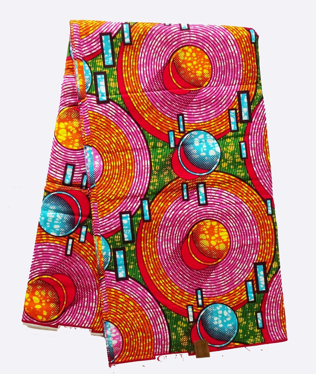 African Print Fabric Sold by Yard, Vibrant Colors Cotton Geometric Wax ...