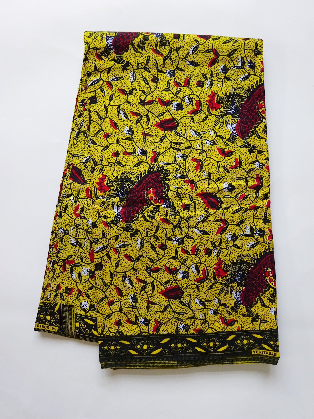 Yellow African Fabric by the Yard, Red Yellow Ankara Fabric, African ...
