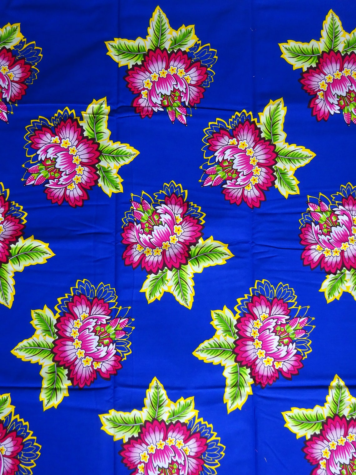 Floral African Fabric by the Yard Wax Print Fabric Ethnic - Etsy