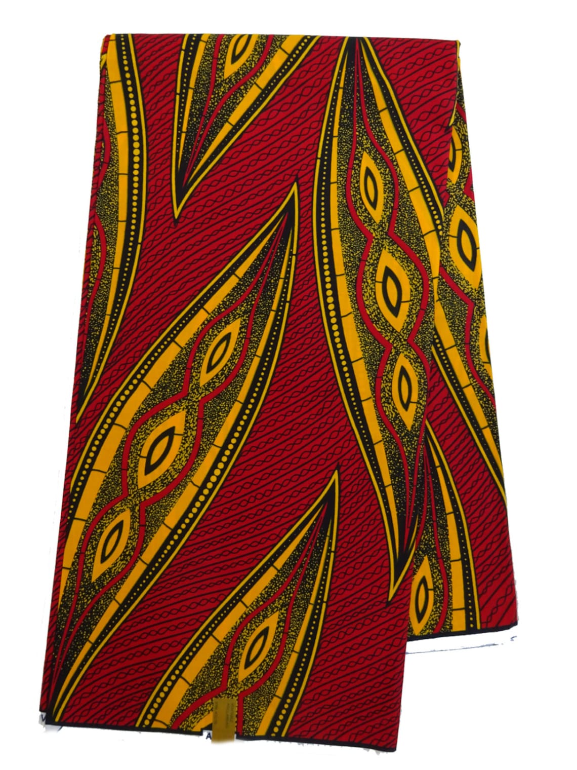African Print Fabric Sold by Yard Red Yellow Abstract African Pattern ...