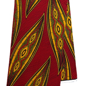African Print Fabric Sold by Yard Red Yellow Abstract African Pattern ...