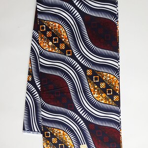 Wave Fabric Cotton African Fabric, Geometric Print Fabric by the Yard ...