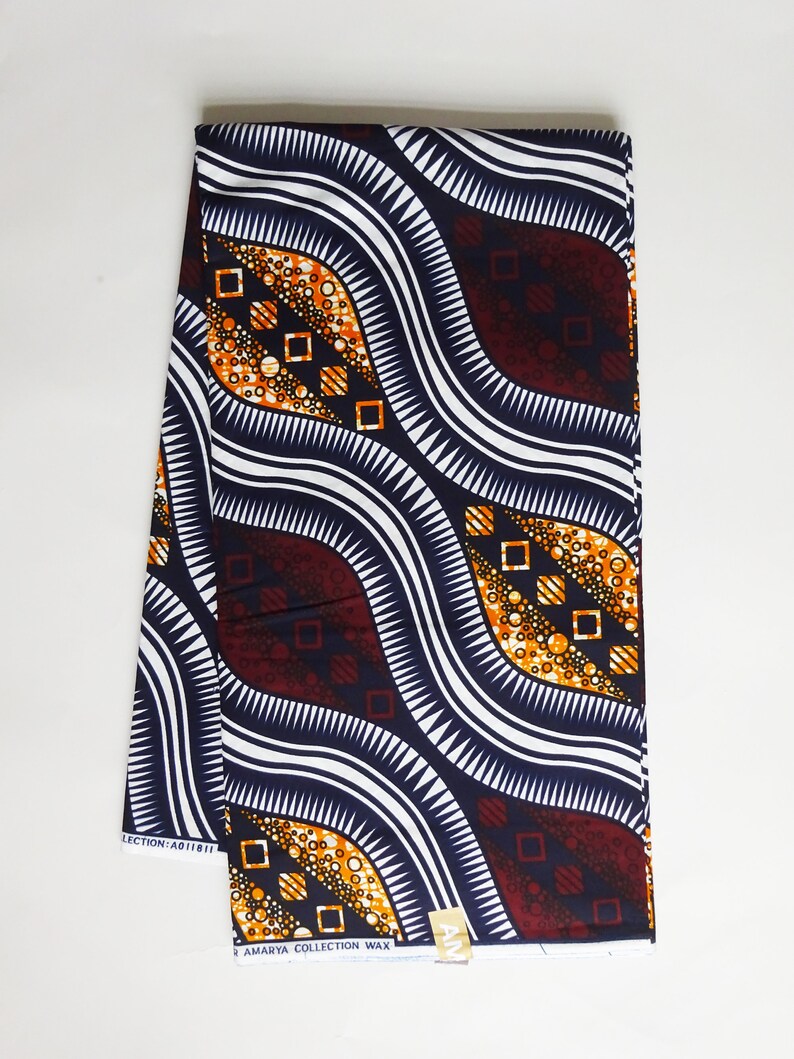 Wave Fabric Cotton African Fabric, Geometric Print Fabric by the Yard ...