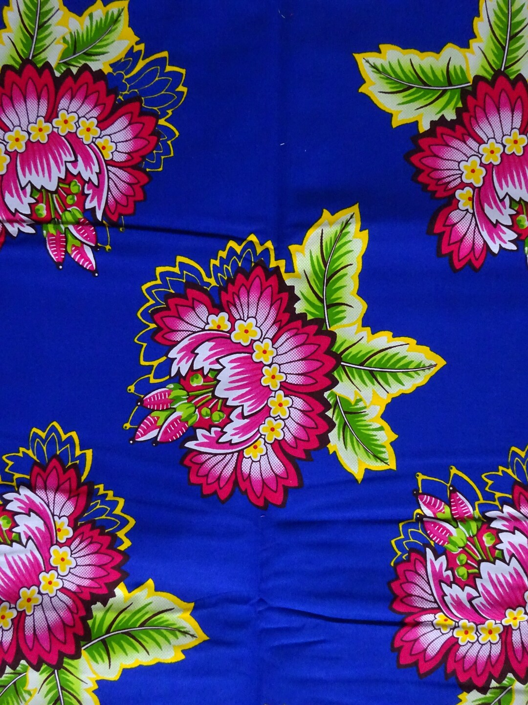 Floral African Fabric by the Yard Wax Print Fabric Ethnic Nigerian ...