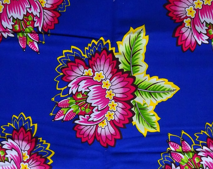 Floral African Fabric by the Yard Wax Print Fabric Ethnic Nigerian ...