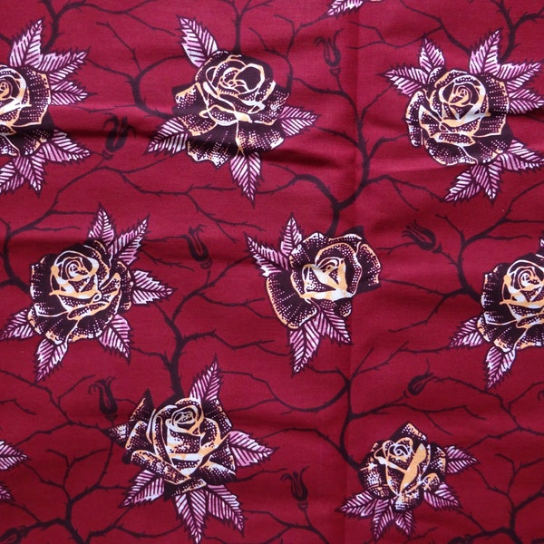 Rose Print Fabric - Etsy