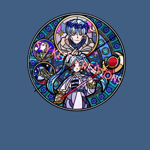 Frieren Stained Glass Transparent Stickers - Etsy