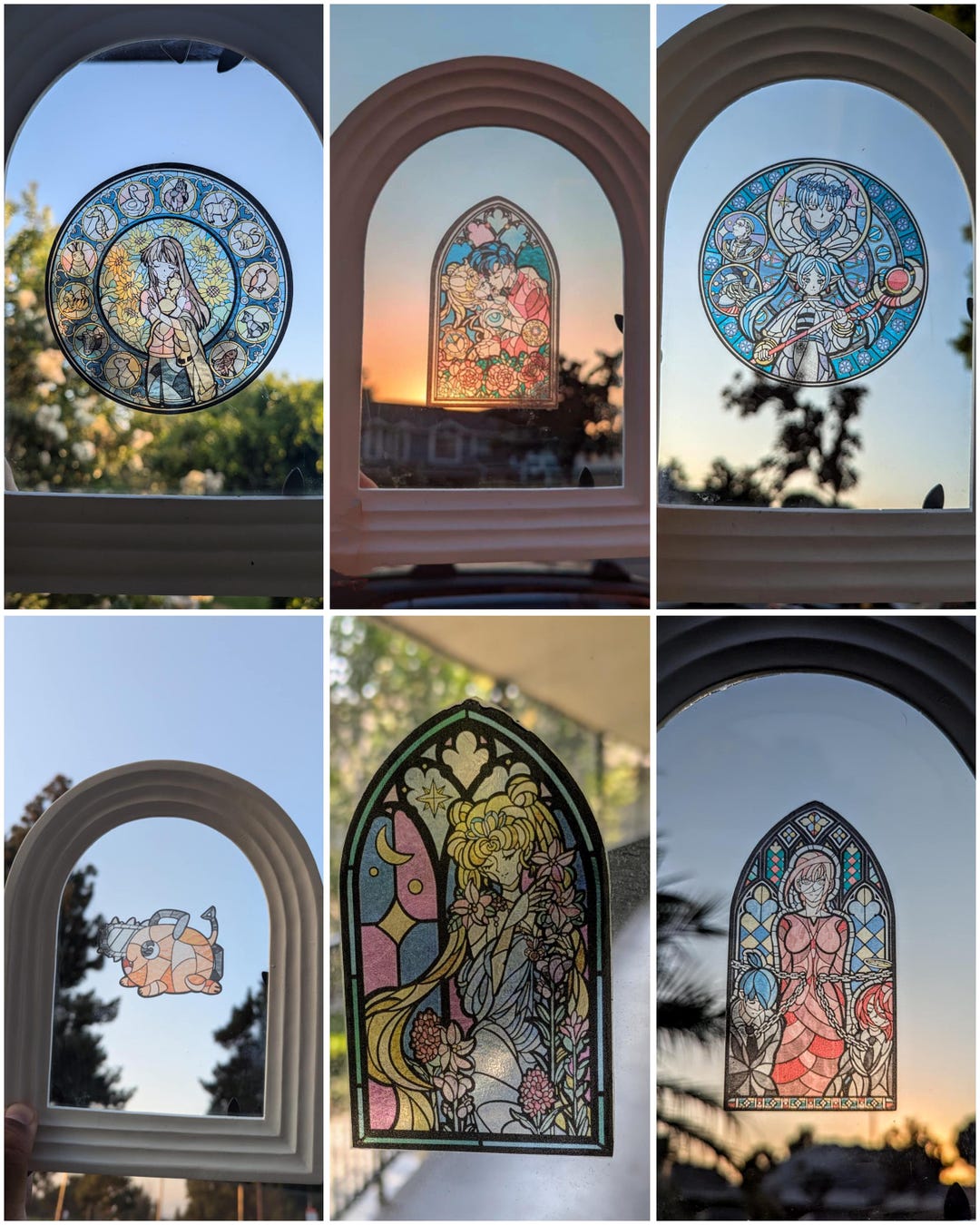 Custom Anime Stained Glass Transparent Stickers and Magnets - Etsy