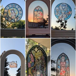 Custom Anime Stained Glass Transparent Stickers and Magnets - Etsy