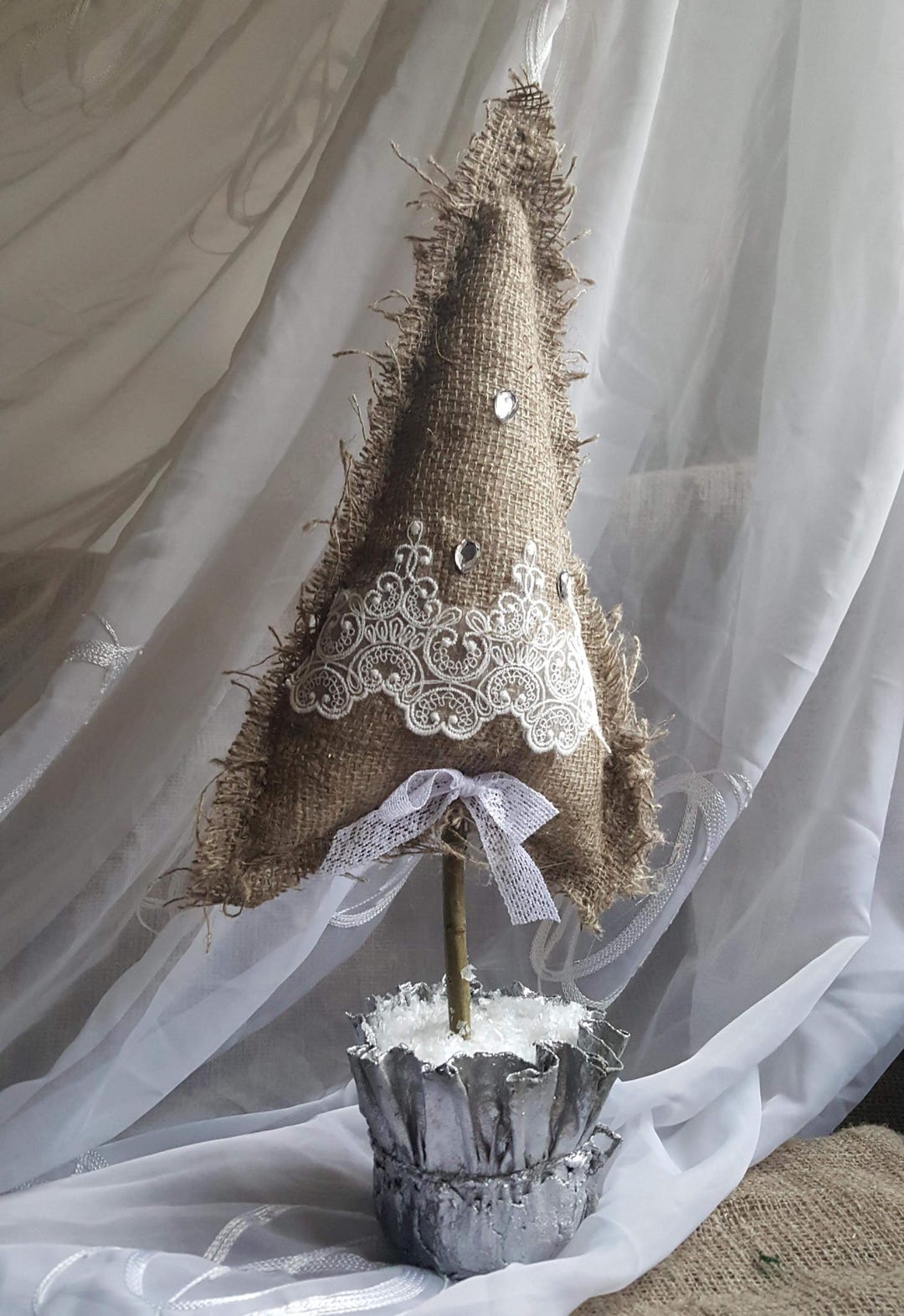 Funny Christmas Tree in Schoes Natural Decoracion Juta Snow - Etsy