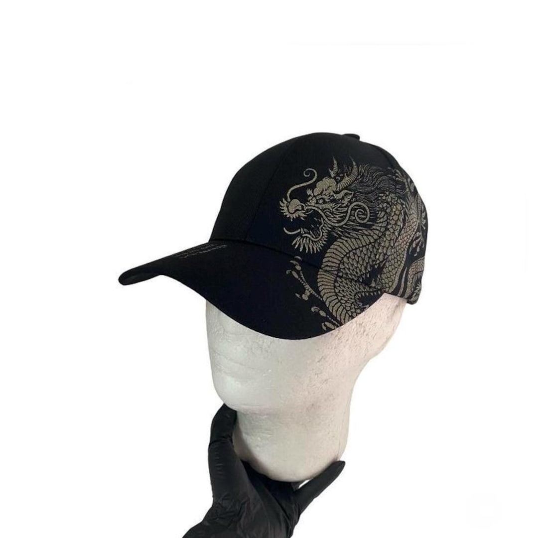 Y2k Dragon Cap Black and Gold - Etsy