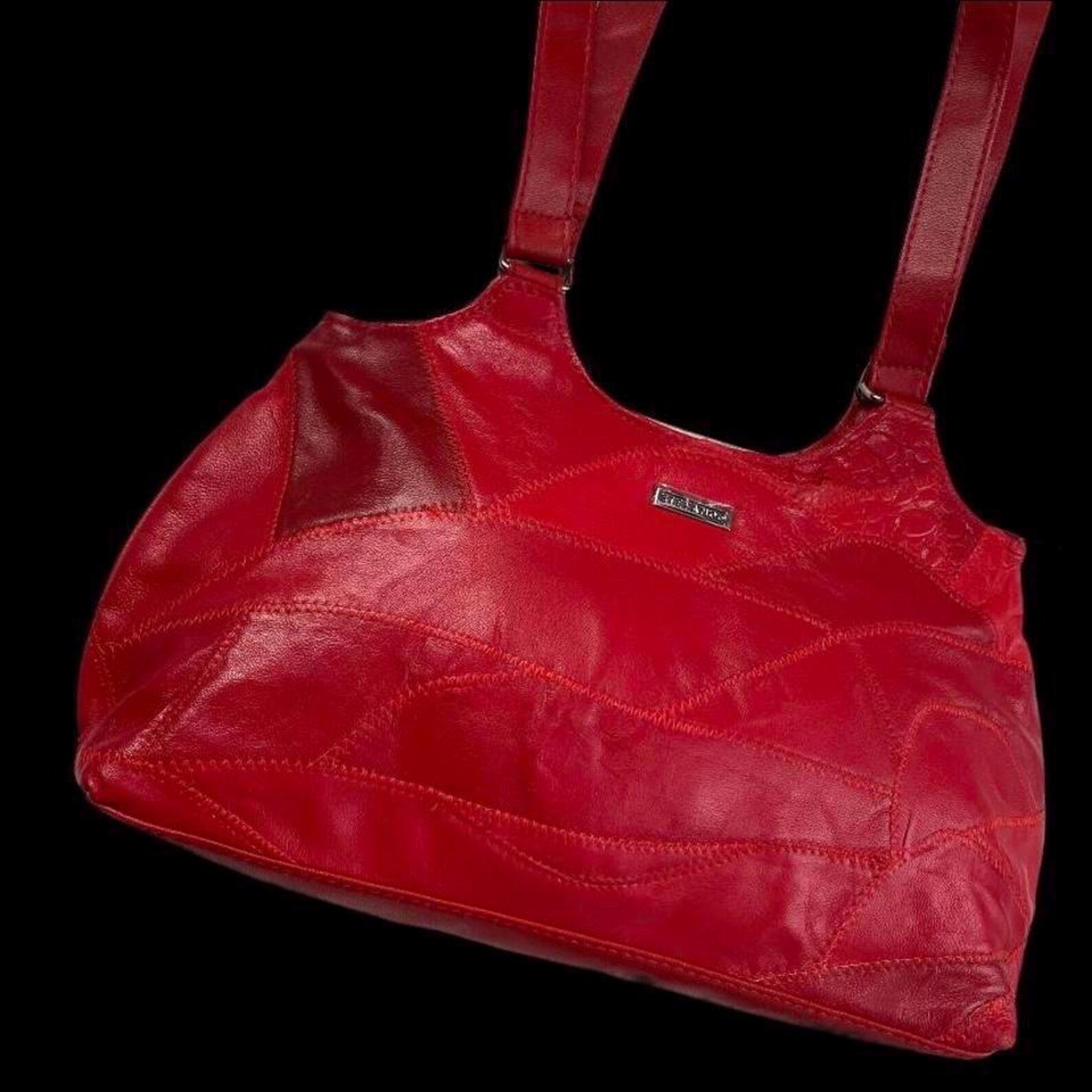 Y2K Red Leather Handbag Stefano Handbag - Etsy