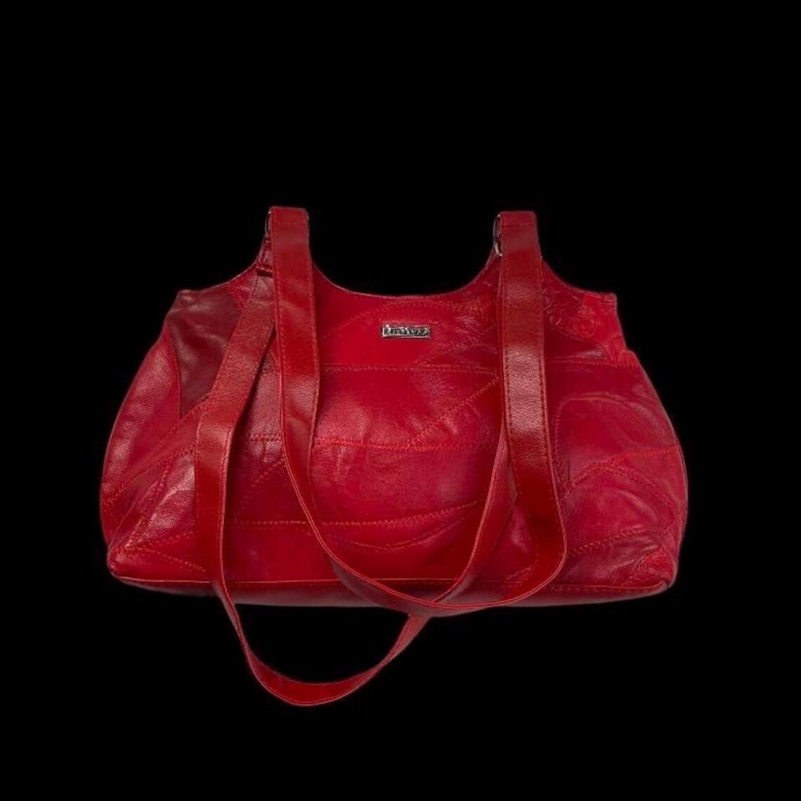 Y2K Red Leather Handbag Stefano Handbag - Etsy