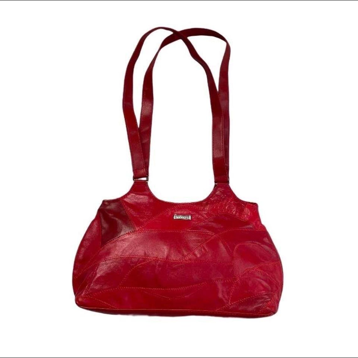 Y2K Red Leather Handbag Stefano Handbag - Etsy