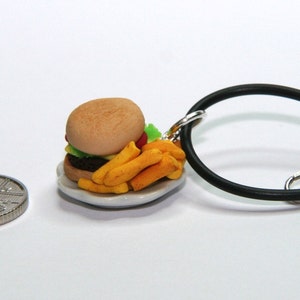 Burger Bag Charm Burger Purse Charm Food Jewellery Miniature Burger ...