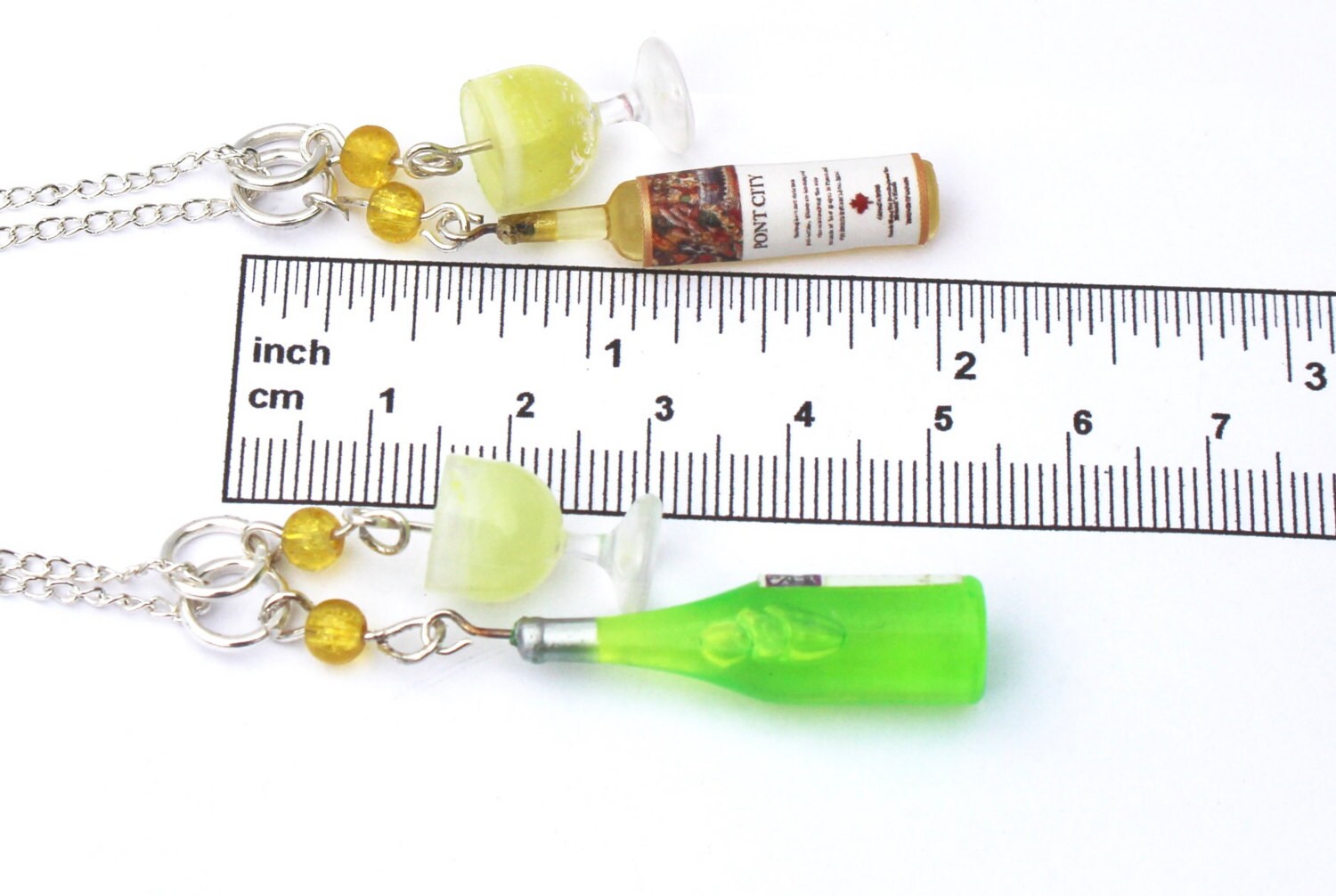 White Wine Necklace Miniature Food Necklace Bottle of Wine Wine Bottle ...