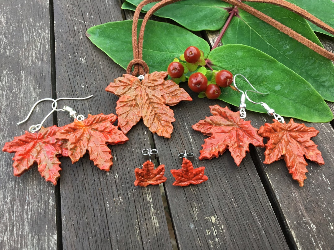 Maple Leaf Necklace UK Autumn Jewelry Fall Pendant Nature Gift ...