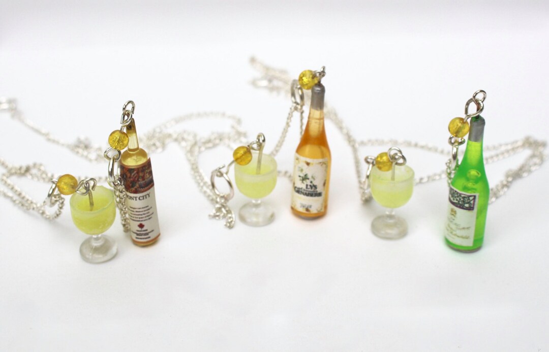 White Wine Necklace Miniature Food Necklace Bottle of Wine Wine Bottle ...