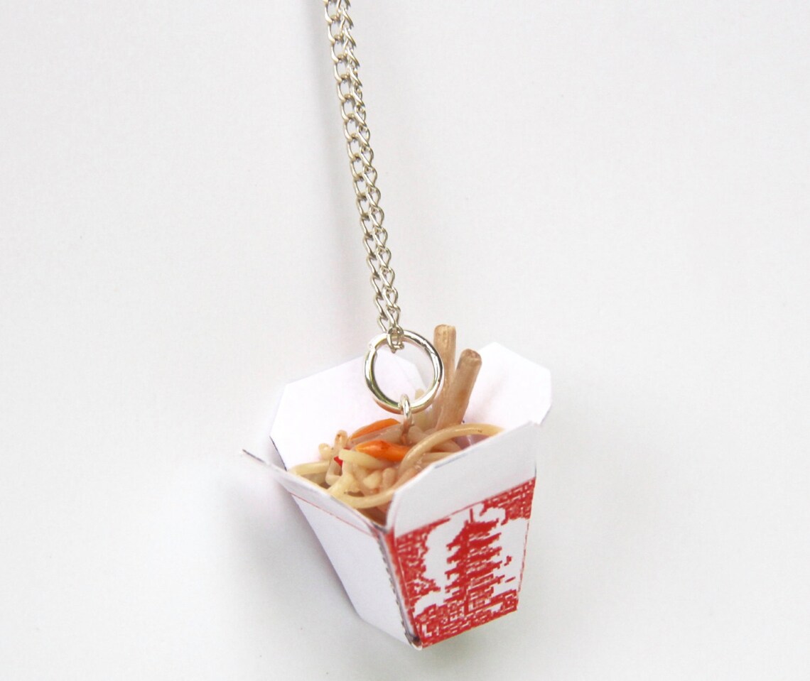 Noodle Necklace Chinese Take Out Necklace Chinese Take Away - Etsy