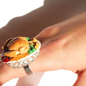 Christmas Ring Thanksgiving Ring Turkey Jewellery Turkey Ring Roast ...