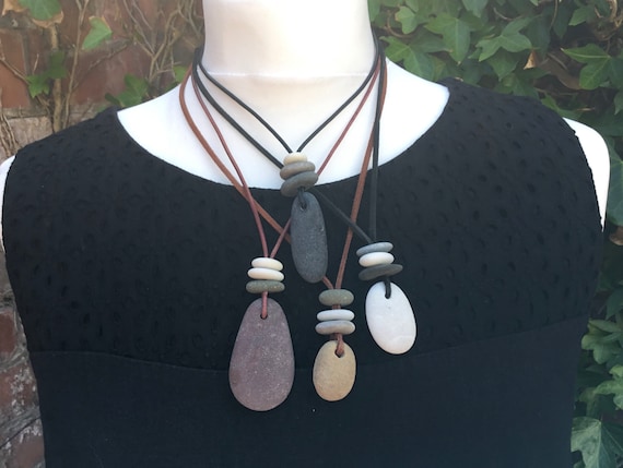 Natural Rock Jewelry Vegan Necklace Spiritual Necklace Rock Pendant Pebble Pendant Rock Climbing Gift Nautical Jewelry Surfer Gift No Clasp Etsy