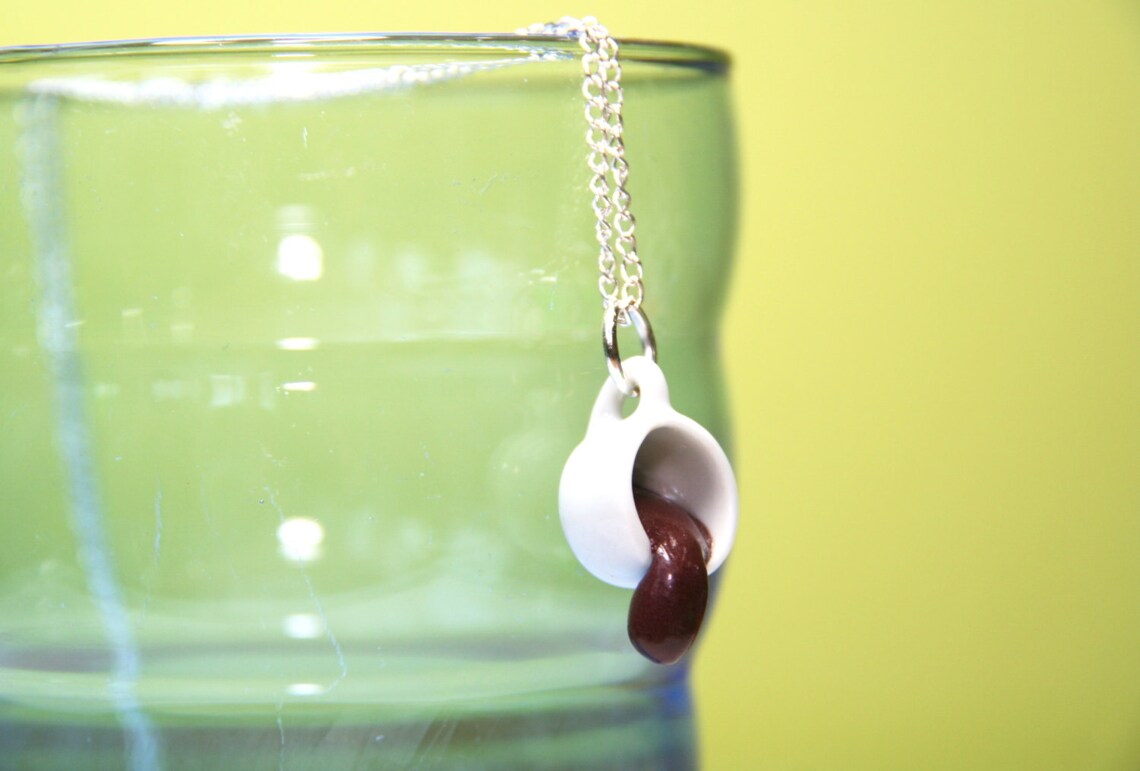 Coffee Lover Necklace Kawaii Fake Food Jewellery Miniature Tea Cup ...
