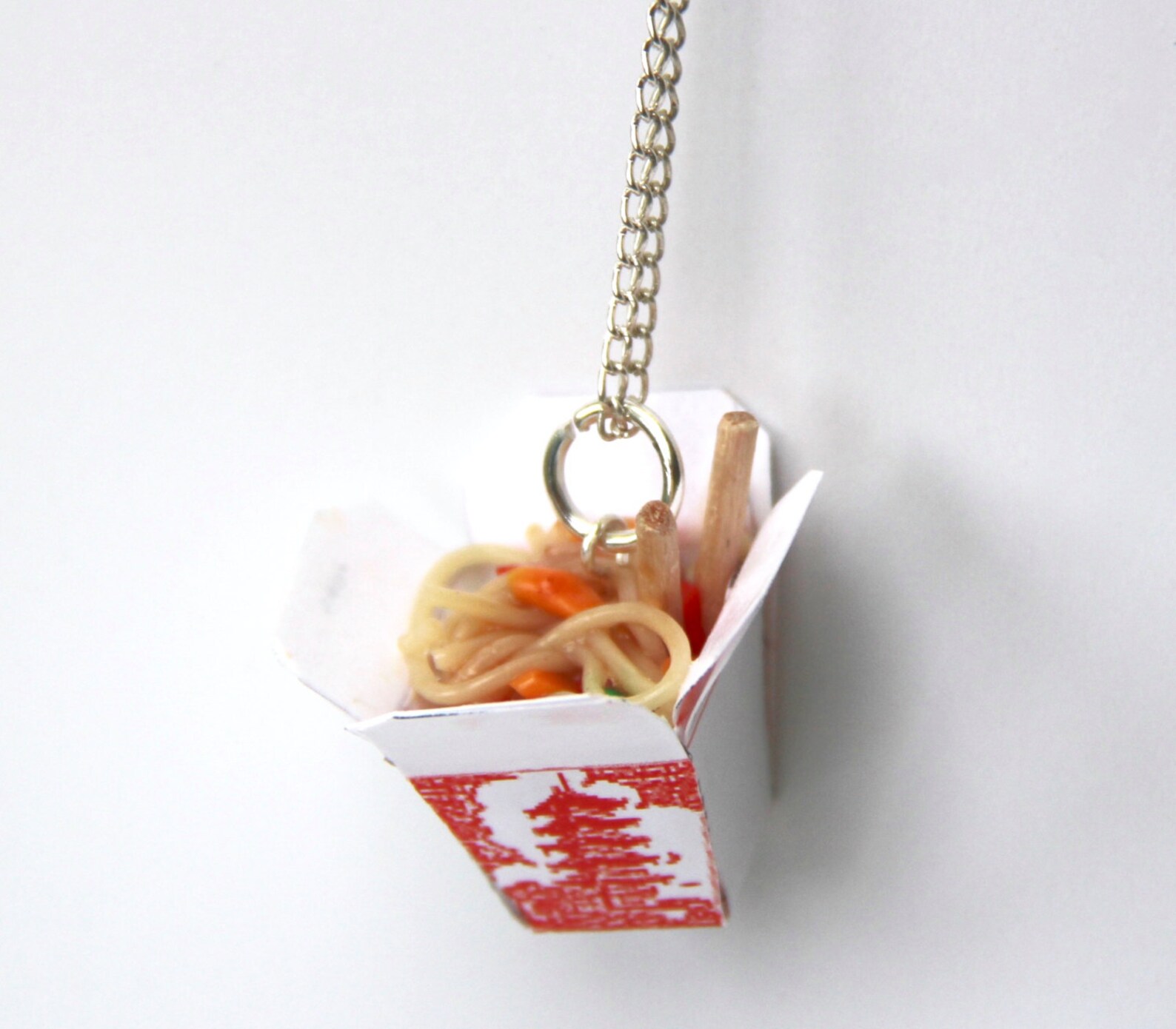 Noodle Necklace Chinese Take Out Necklace Chinese Take Away - Etsy