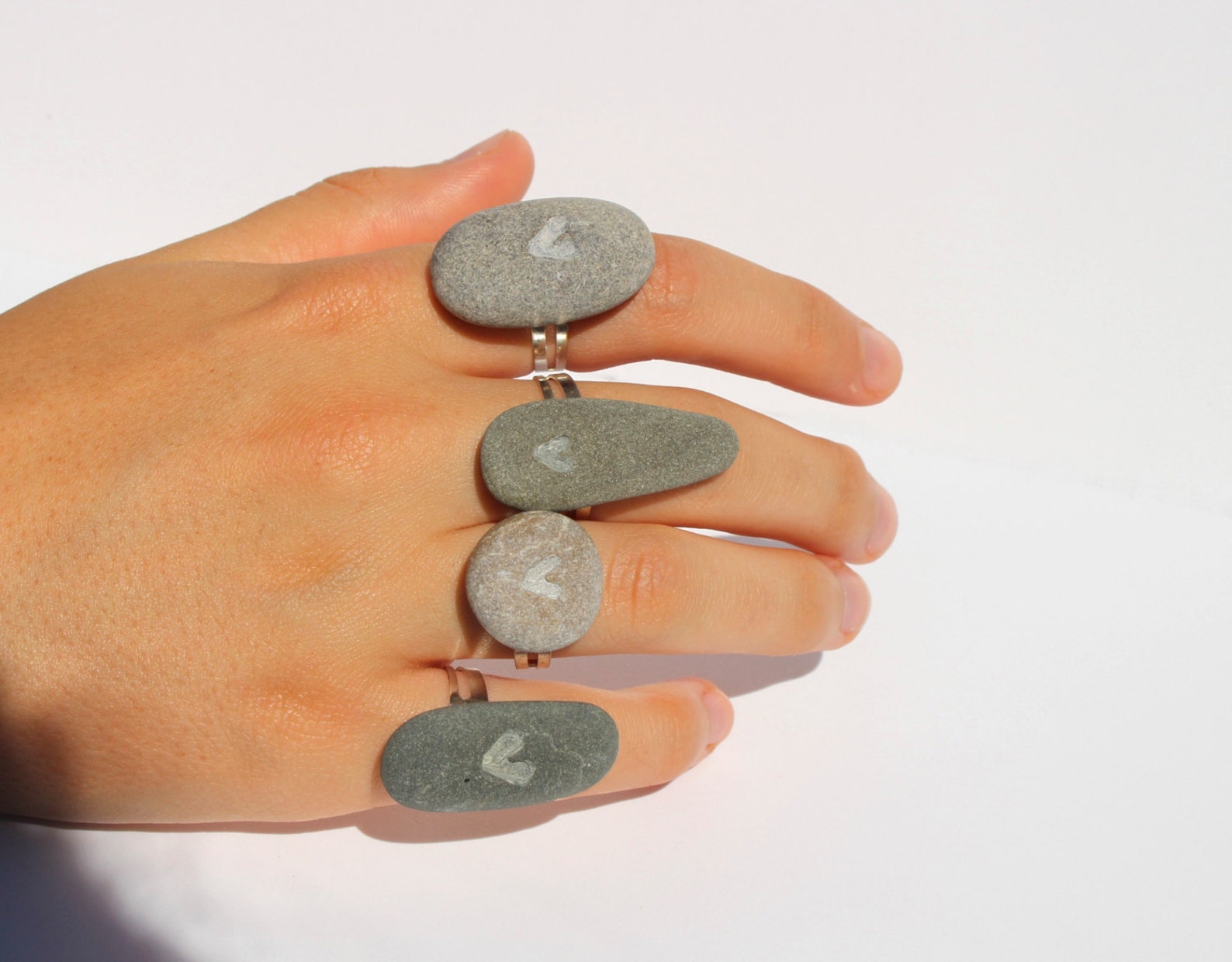 Pebble Heart Ring Rock Heart Ring Beach Ring Surfer Jewellery - Etsy