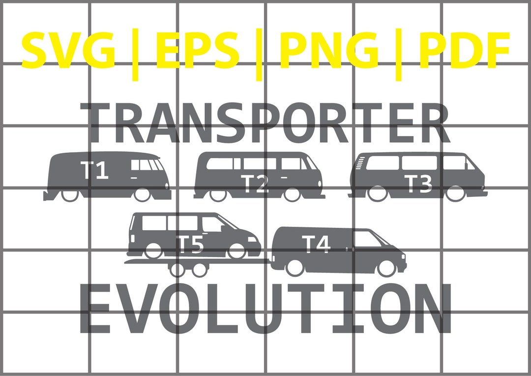 VW Transporter Evolution Svg | Cut File Cricut | Silhouette | Svg Pdf ...