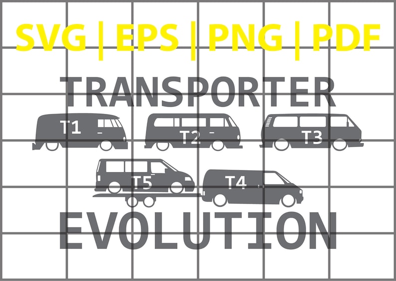 VW Transporter Evolution Svg | Cut File Cricut | Silhouette | Svg Pdf ...