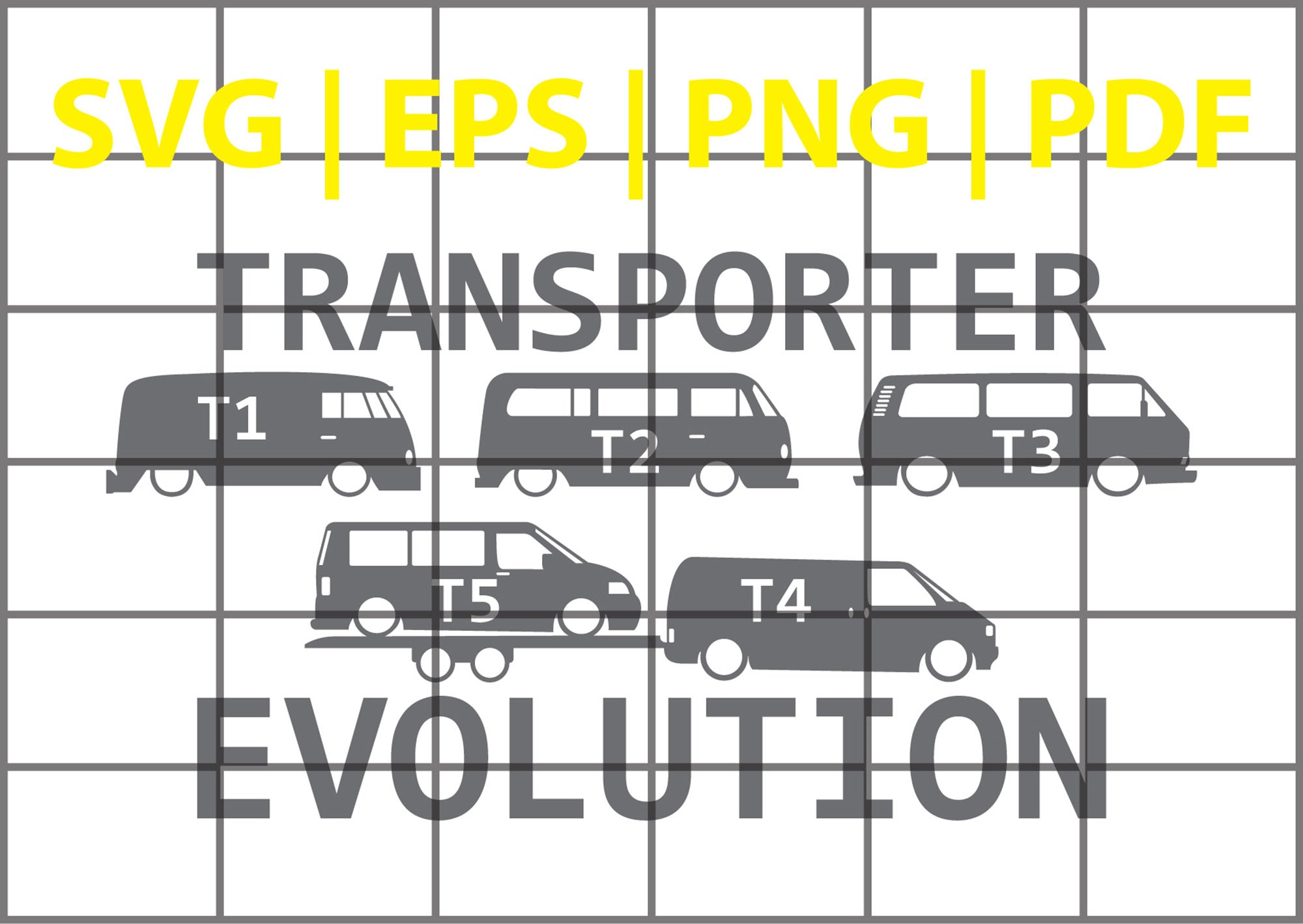VW Transporter Evolution Svg | Cut File Cricut | Silhouette | Svg Pdf ...