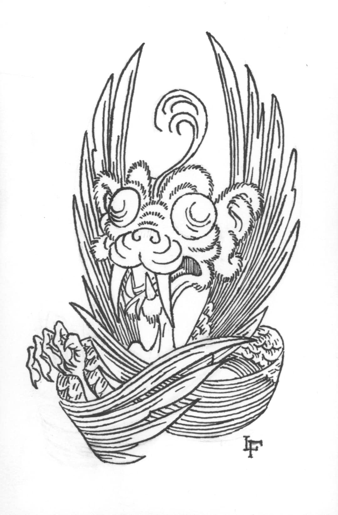 Pazuzu (original Ink Dip Pen Drawing) - Etsy