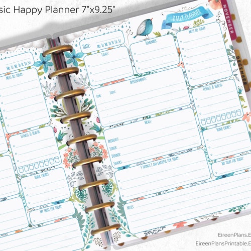 HAPPY PLANNER PRINTABLE Daily Planner Refills / Inserts 7 X | Etsy