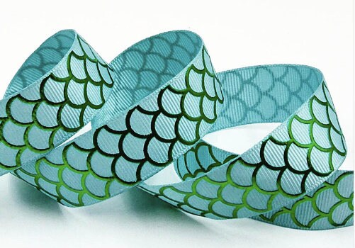 22mm Foiled Mermaid Scale Ribbon 1 Meter - Etsy
