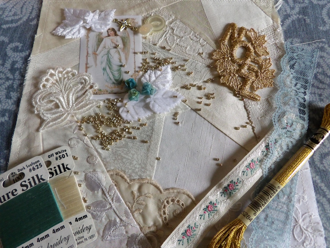 1 Crazy Quilting Kit Christmas Angel With Completed Block - Etsy