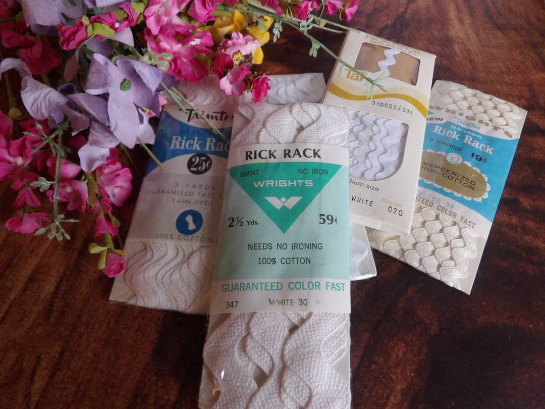 1 Lot of White and off White Rick Rack 14 Yards Vintage and New Wrights ...