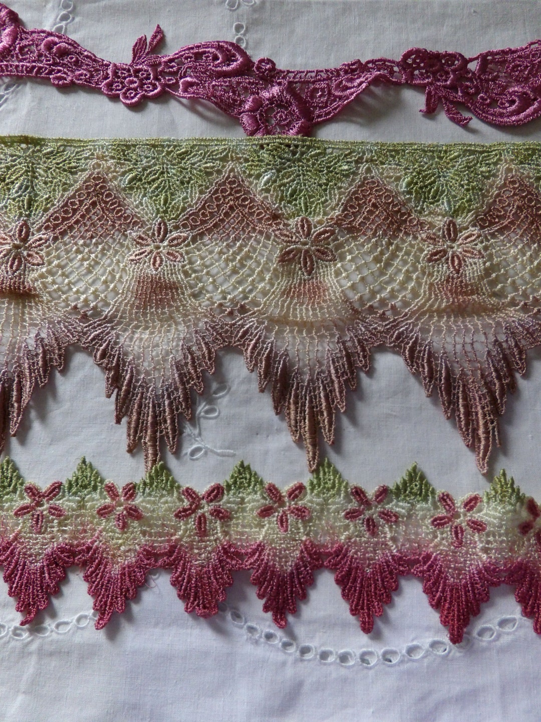 3 Lace Trim Cuts 12 Inches Each Total 1 Yard Journal and Junk Journal ...