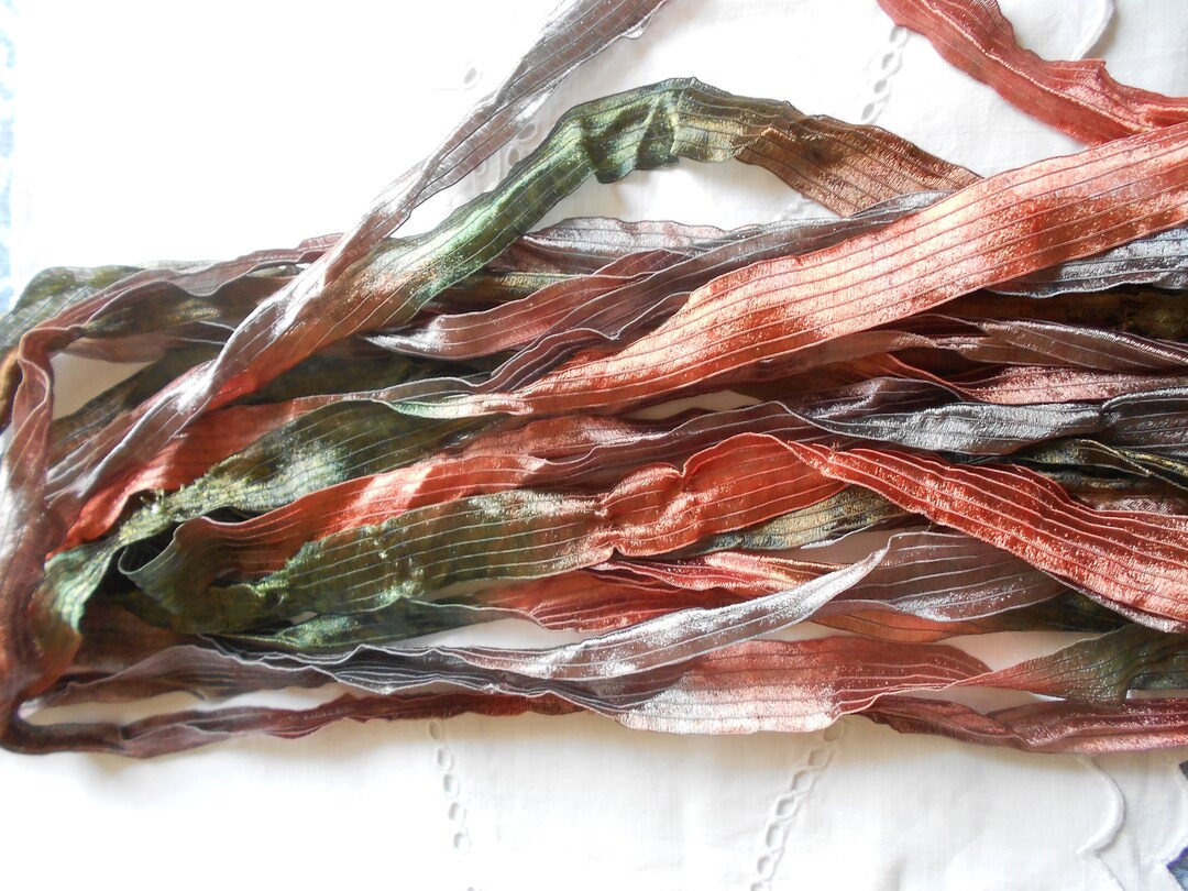 10 Yards Nylon Ribbon Yarn Embellishment for Slow Stitching or Crazy ...