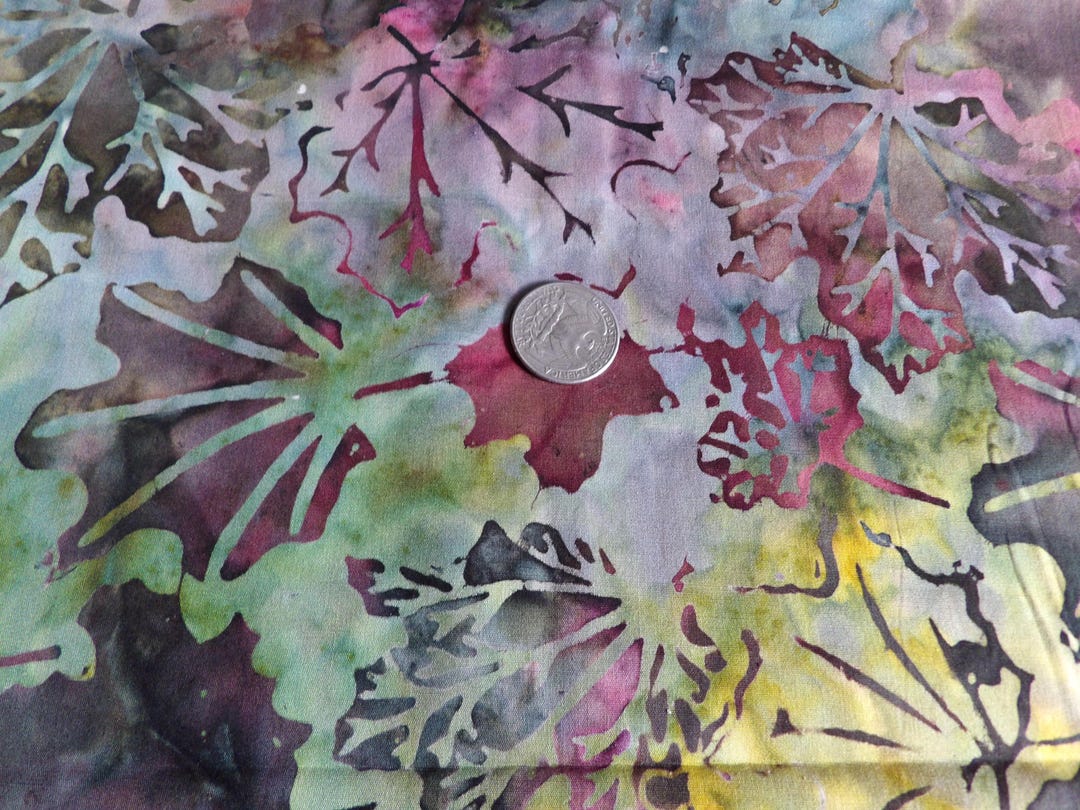 Autumn Leaves Cotton Batik Fabric: Quilting, Slow Stitching (1/2 Yard ...