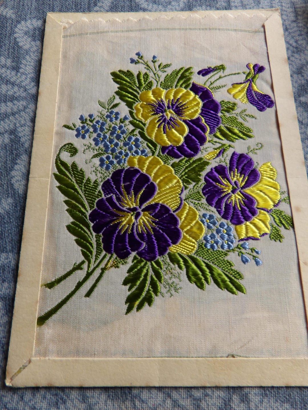 1 LARGE Vintage Floral Kensitas Ciggy Silk Postcard Size 3 1/2 X 5 ...