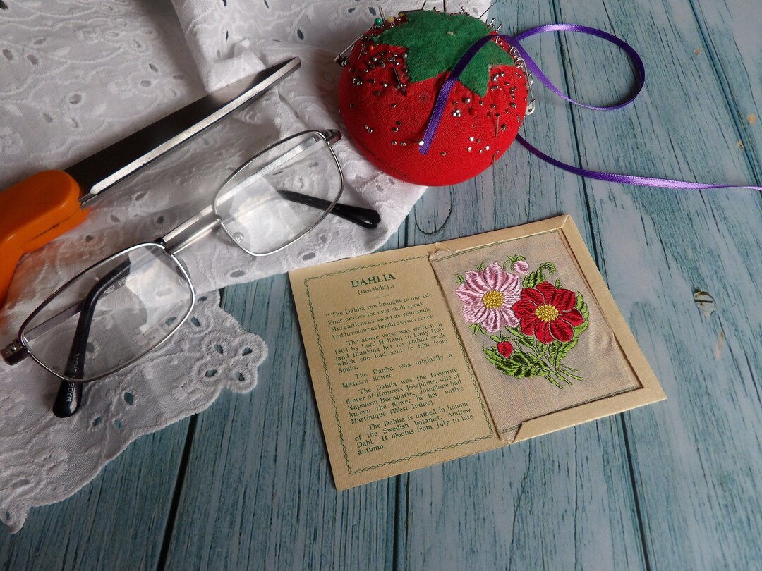 1 Vintage Floral Kensitas Ciggy Silk Dahlia - Etsy
