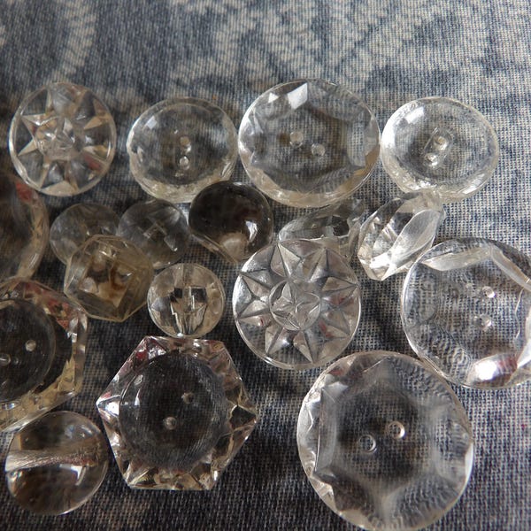 Clear Glass Buttons - Etsy