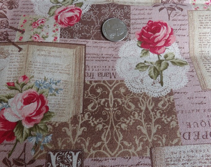 1/2 Yard Quilting Cotton Fabric Roses Shabby Chic 46 Wide - Etsy