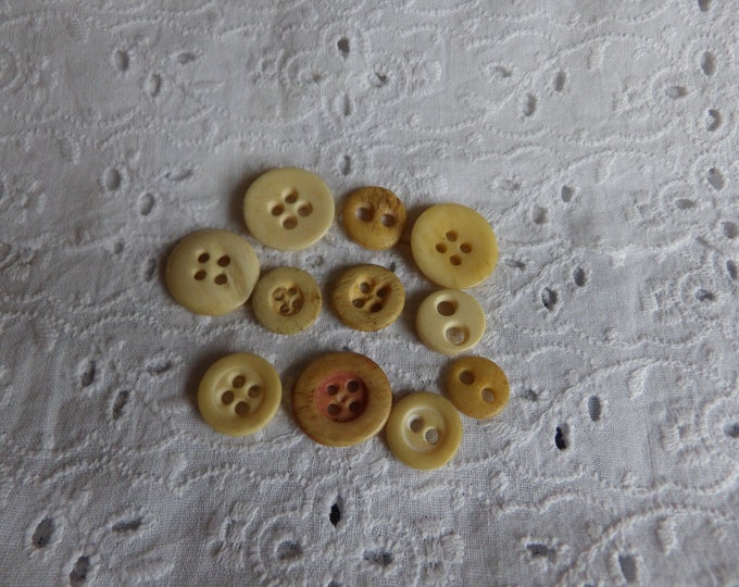 10 Antique Bone Buttons Perfect for Primitive Sewing or Projects - Etsy