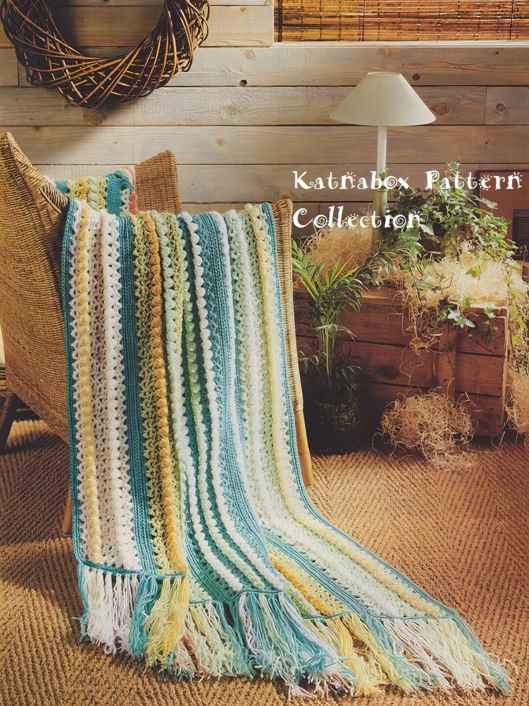 Crochet "mint Sherbert" Afghan Pattern #KC0801, Intermediate Skill ...