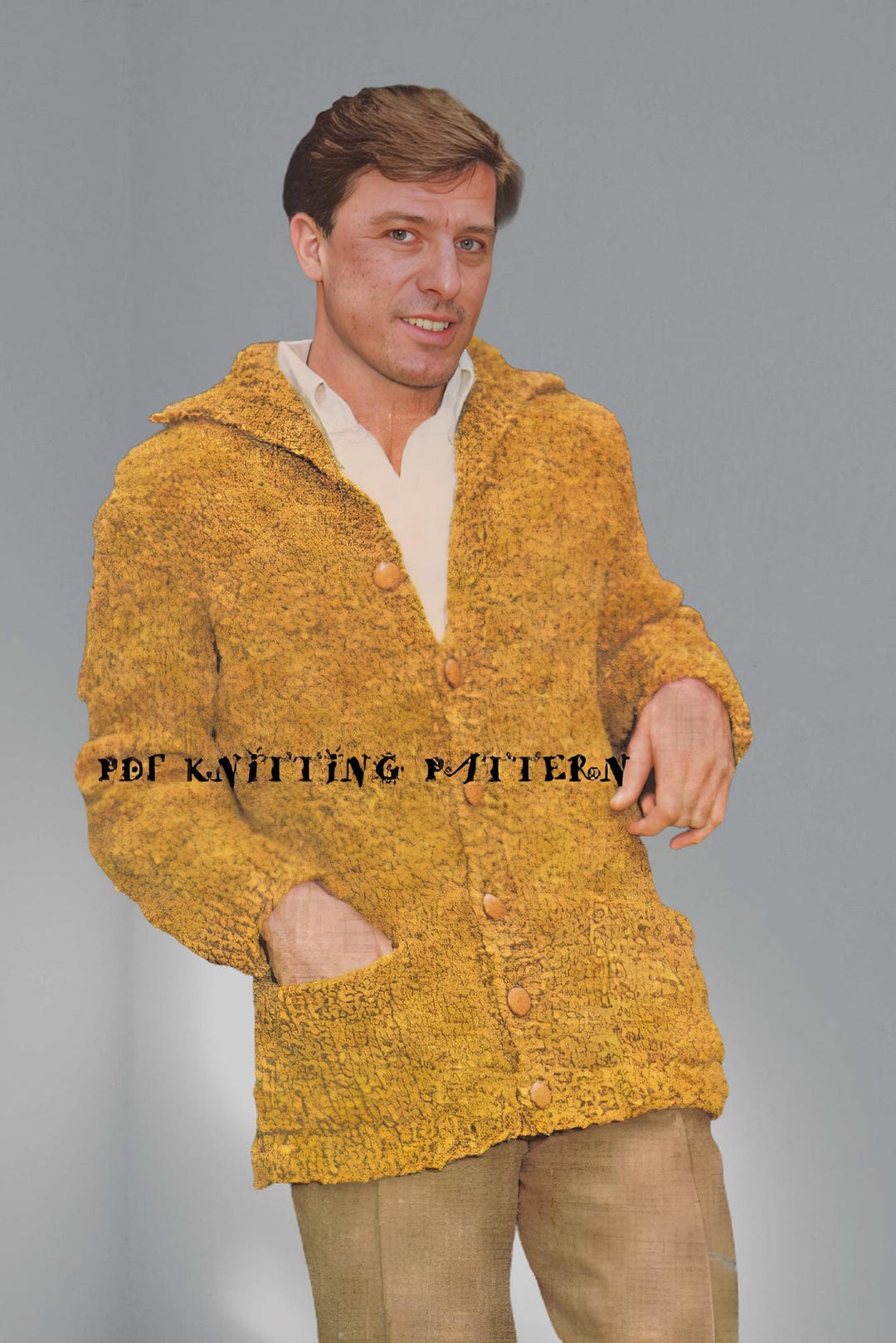 Knit PDF Pattern: Mens' Rustic Cardigan - Etsy